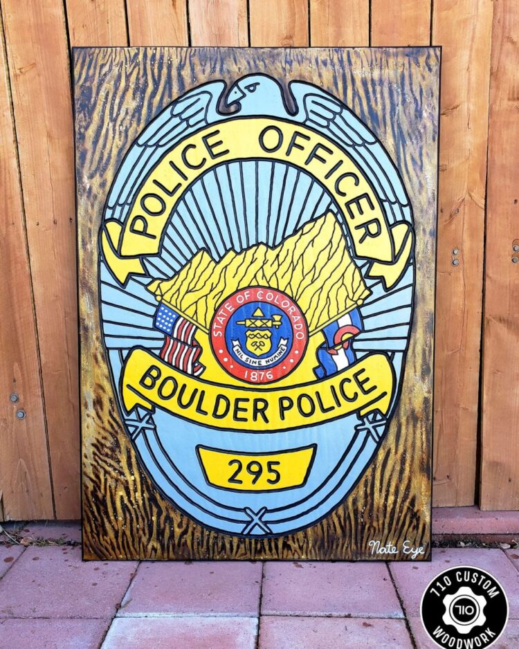 Ogden man carves police badge memento for fallen Boulder officer Talley ...